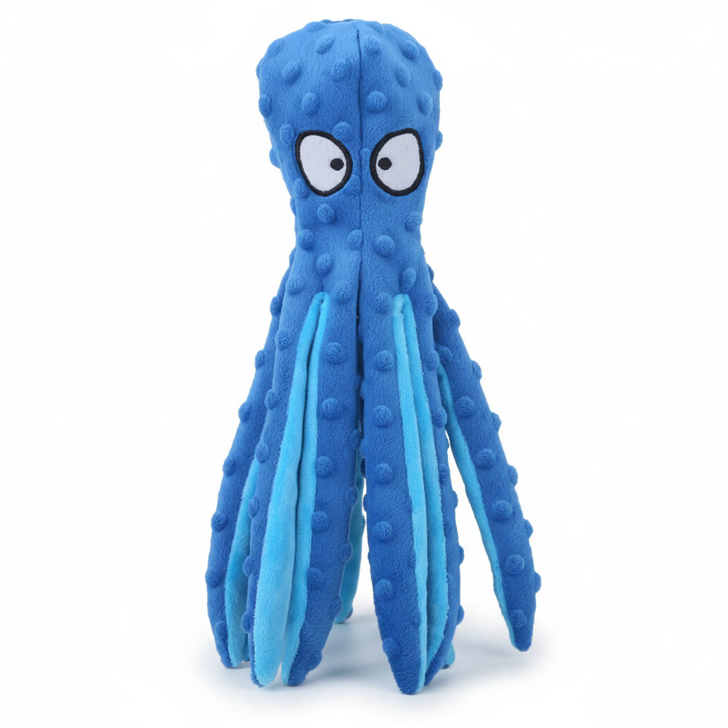 Eco-Friendly Plush Octopus Dog Toy | Soft Interactive Pet Toy ...